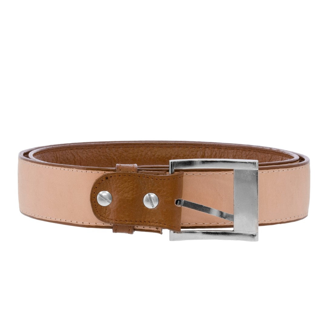 Cognac Western Cowboy Belt Solid Grain Leather - Silver Buckle – Cowboy ...